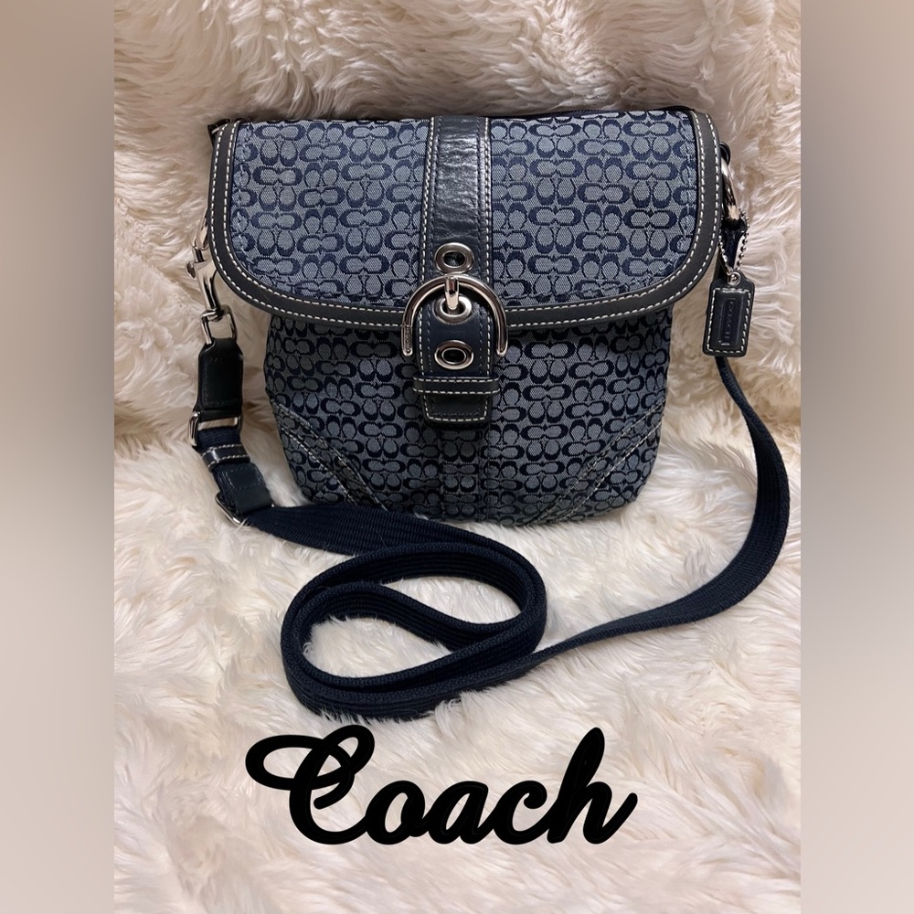 Authentic Coach Navy And Blue Mini Signature Swing Pa… - Gem